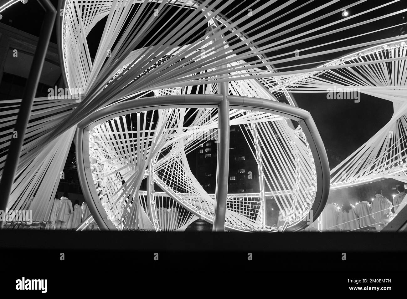 View of sculpture Your Voices by Es Devlin during the Moet and Chandon Holiday Season ...