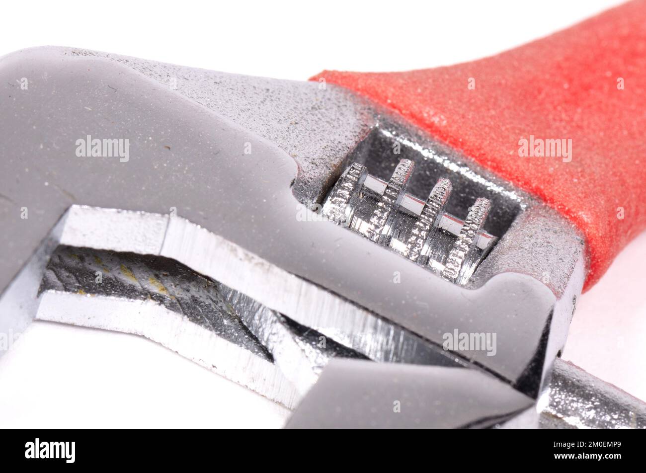 Monkey wrench, selective focus on the central part, isolated Stock ...