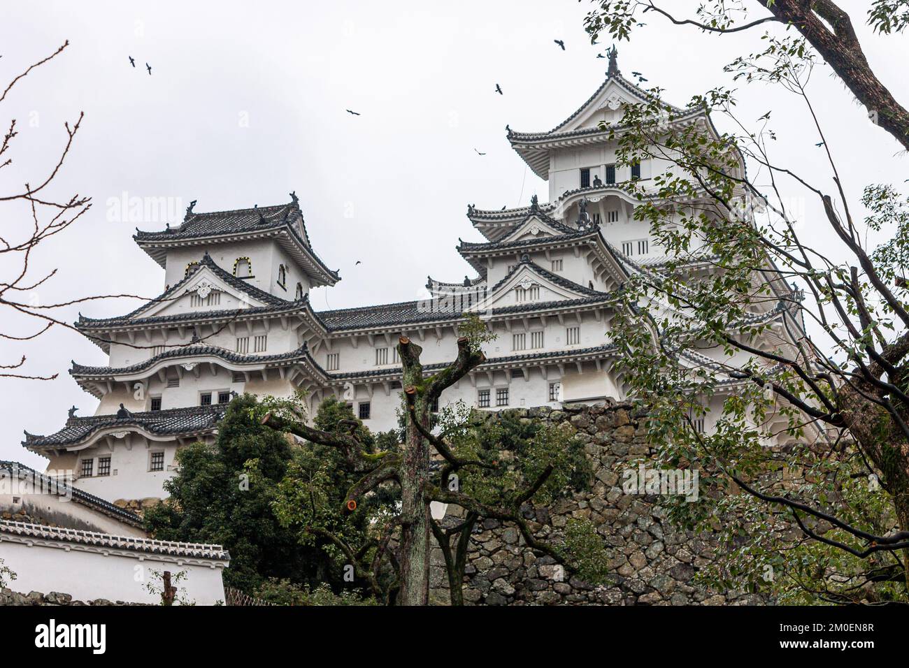 Himeji, Japan. The main keep (tenshu) of the White Egret or Heron ...