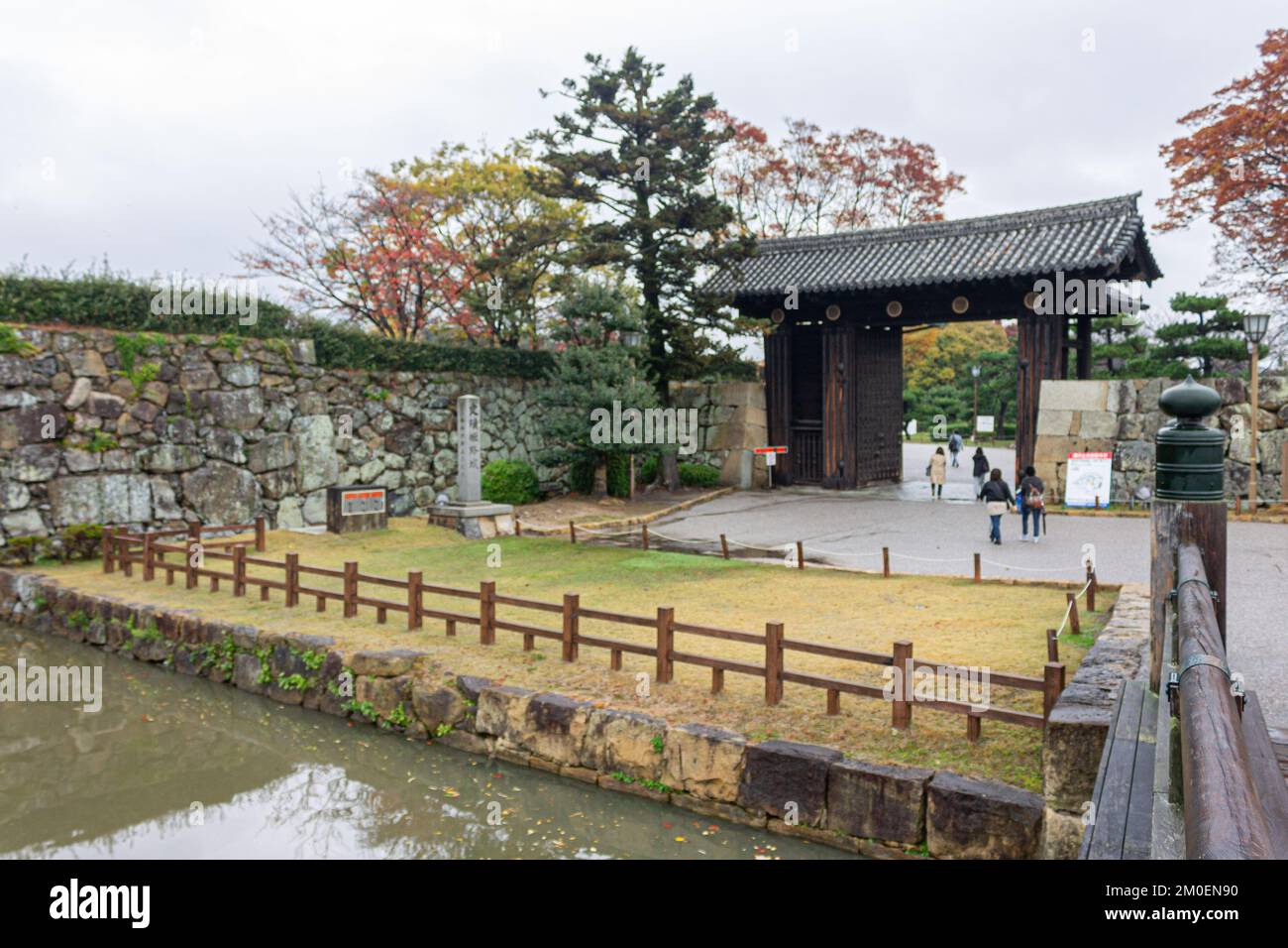 Himeji, Japan. The park and grounds of the White Egret or Heron Castle ...