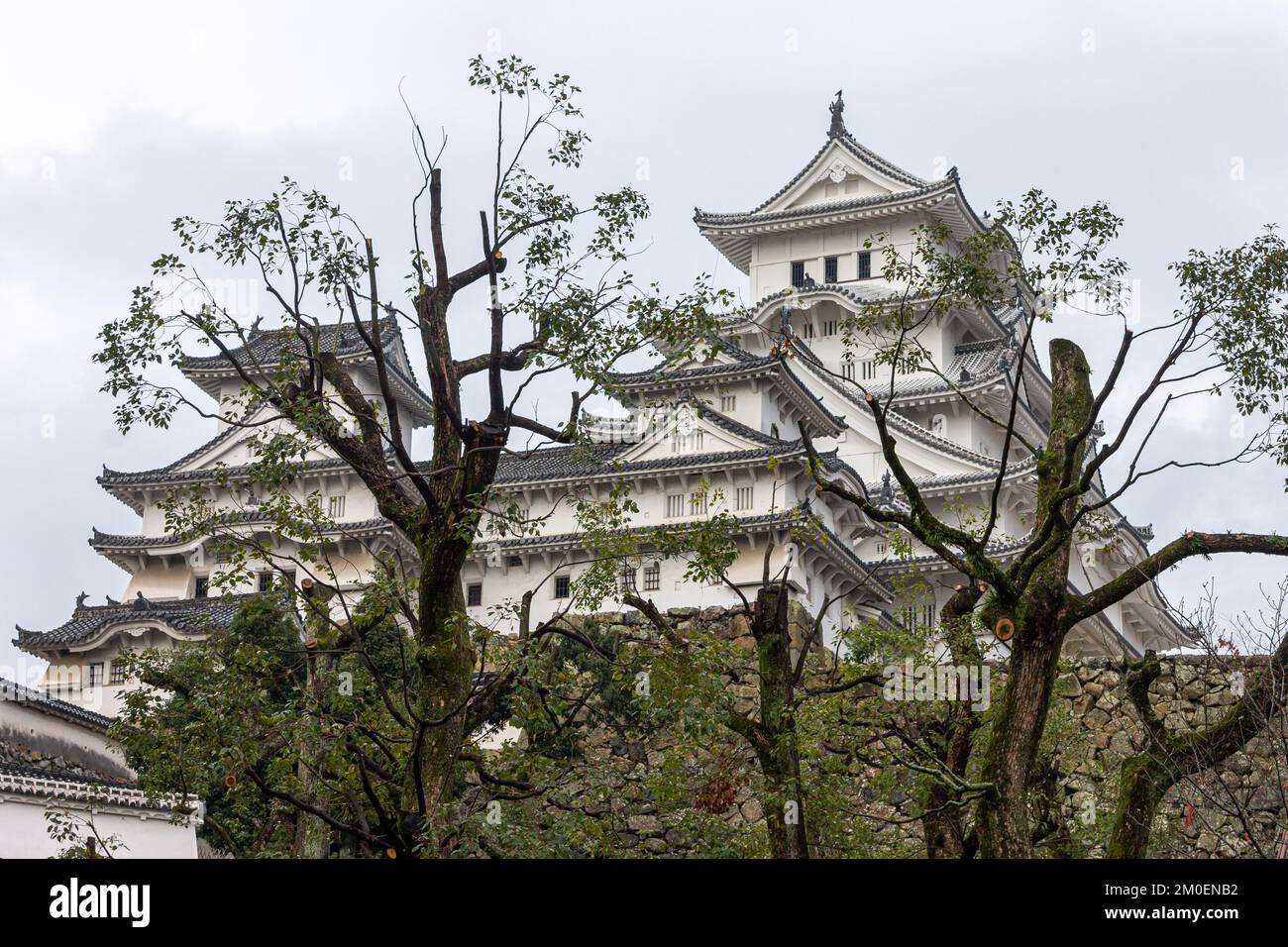 Himeji, Japan. The main keep (tenshu) of the White Egret or Heron ...