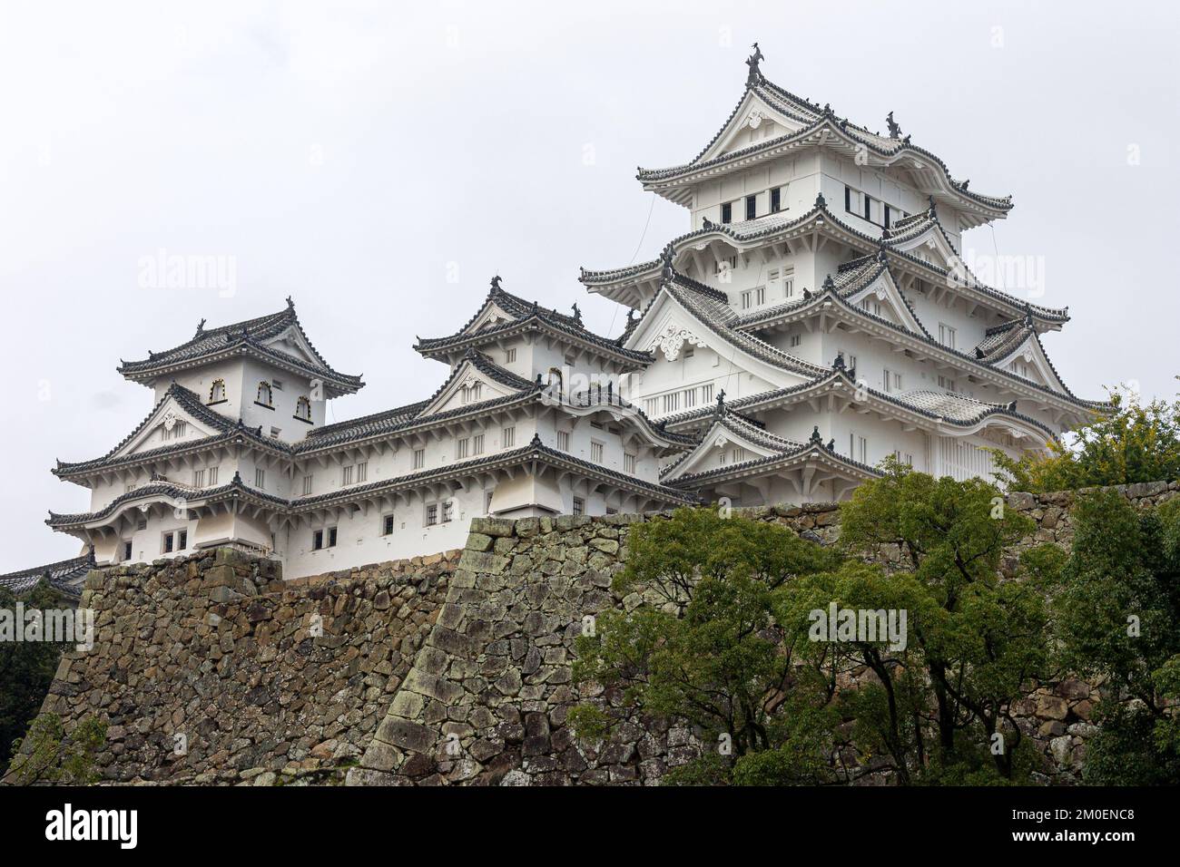 Himeji, Japan. The main keep (tenshu) of the White Egret or Heron ...