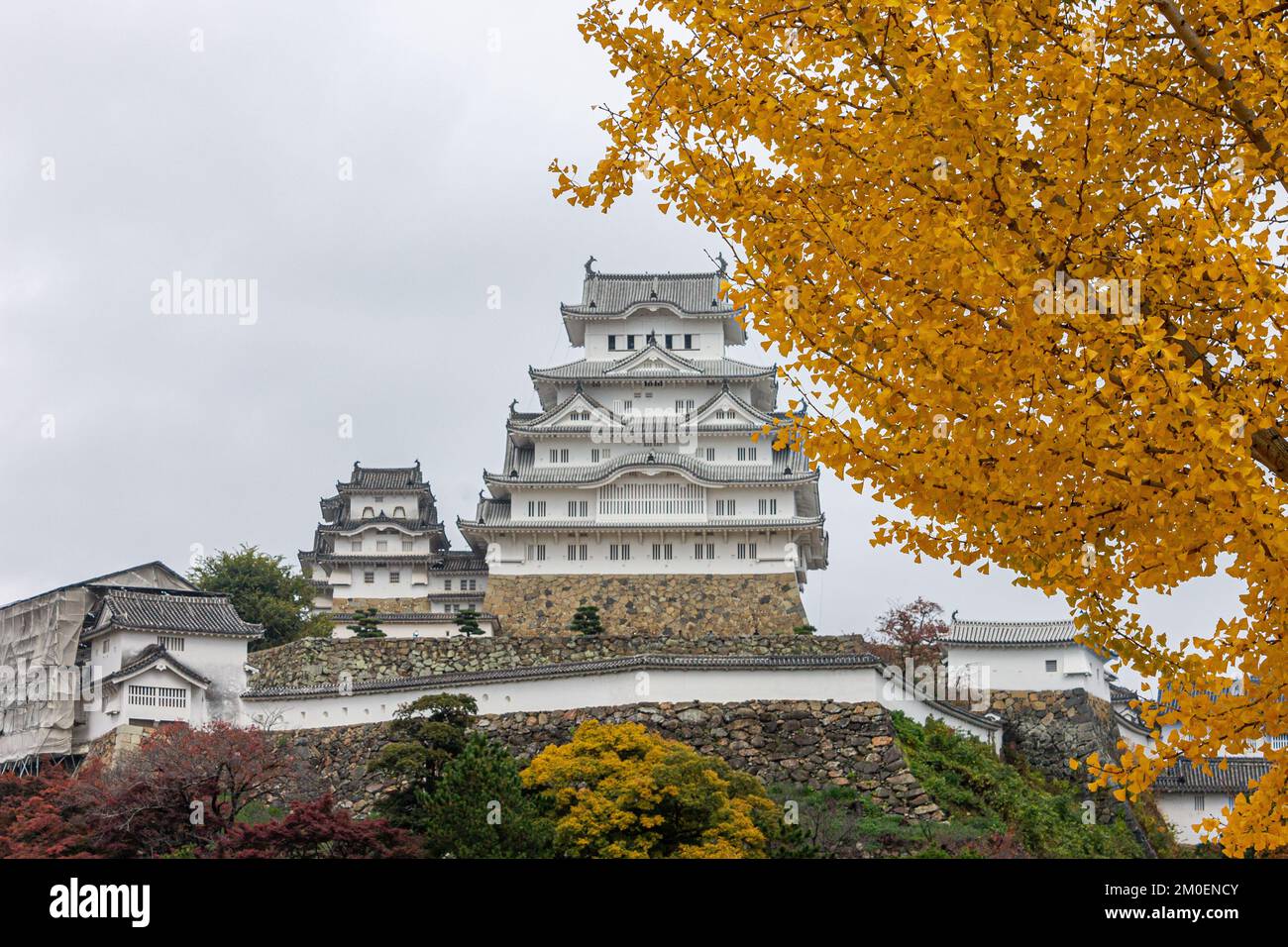 Himeji, Japan. The main keep (tenshu) of the White Egret or Heron ...