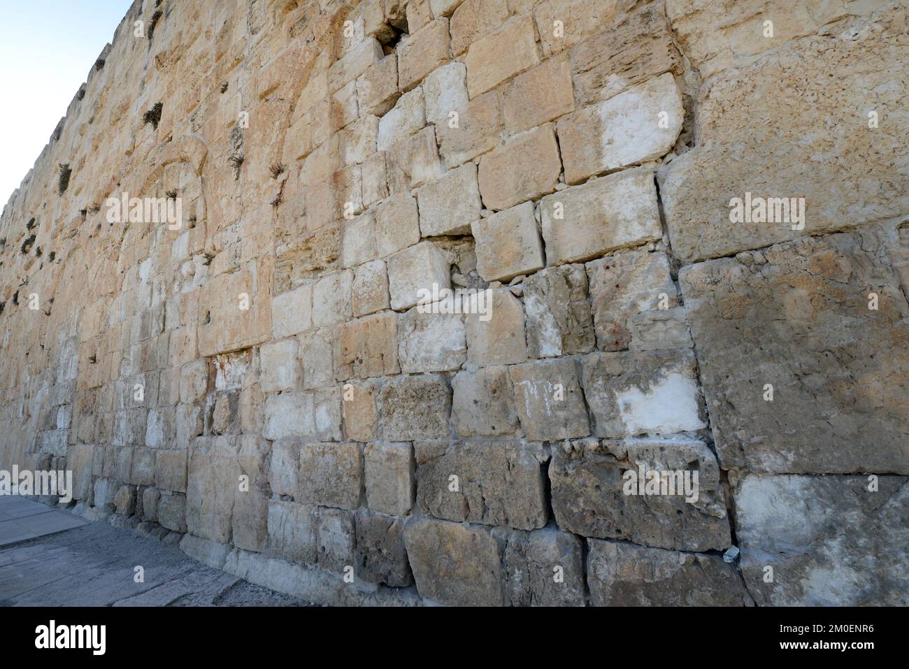 The blocked arched Huldah gate in the Southern Wall of the Temple Mount ...