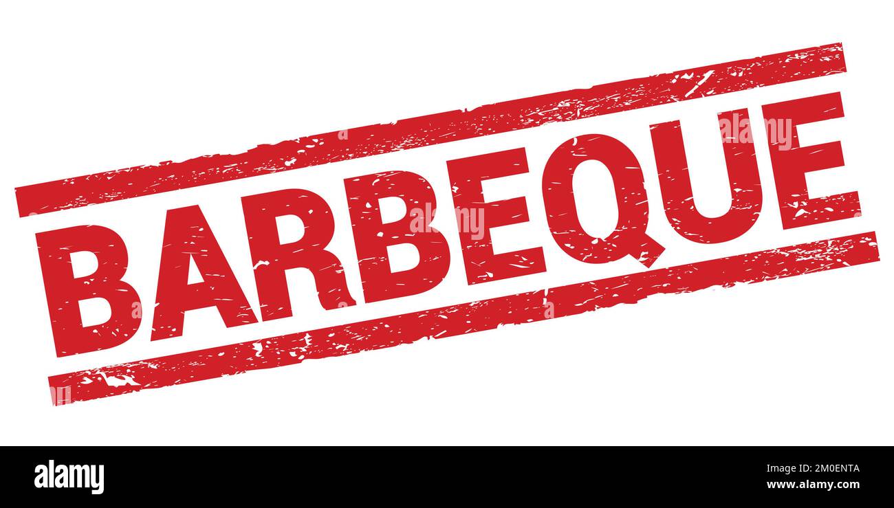 BARBEQUE text written on red rectangle stamp sign Stock Photo - Alamy