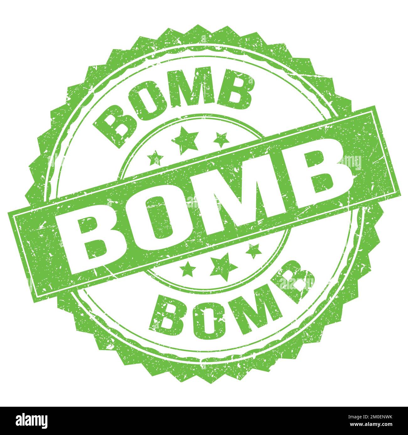 BOMB text written on green round stamp sign Stock Photo - Alamy
