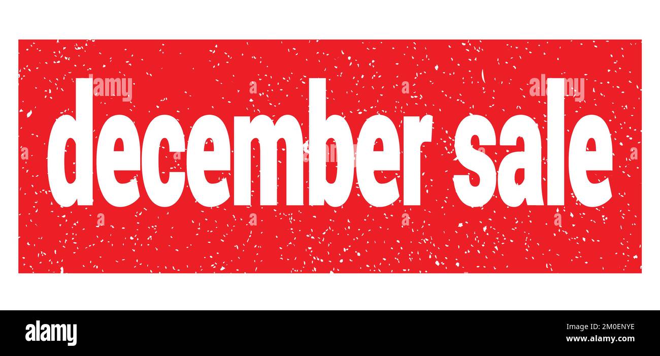 december sale text written on red grungy stamp sign Stock Photo - Alamy