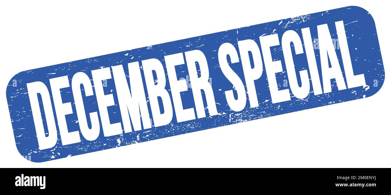 DECEMBER SPECIAL text written on blue grungy stamp sign Stock Photo - Alamy
