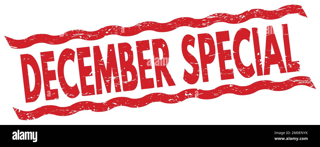 DECEMBER SPECIAL text written on red lines stamp sign Stock Photo - Alamy