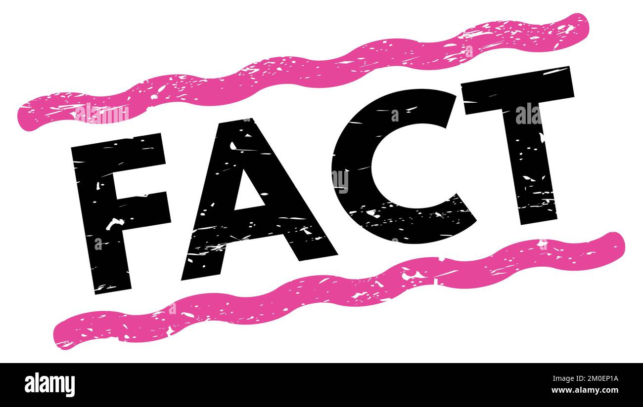 FACT text written on pink-black lines stamp sign Stock Photo - Alamy