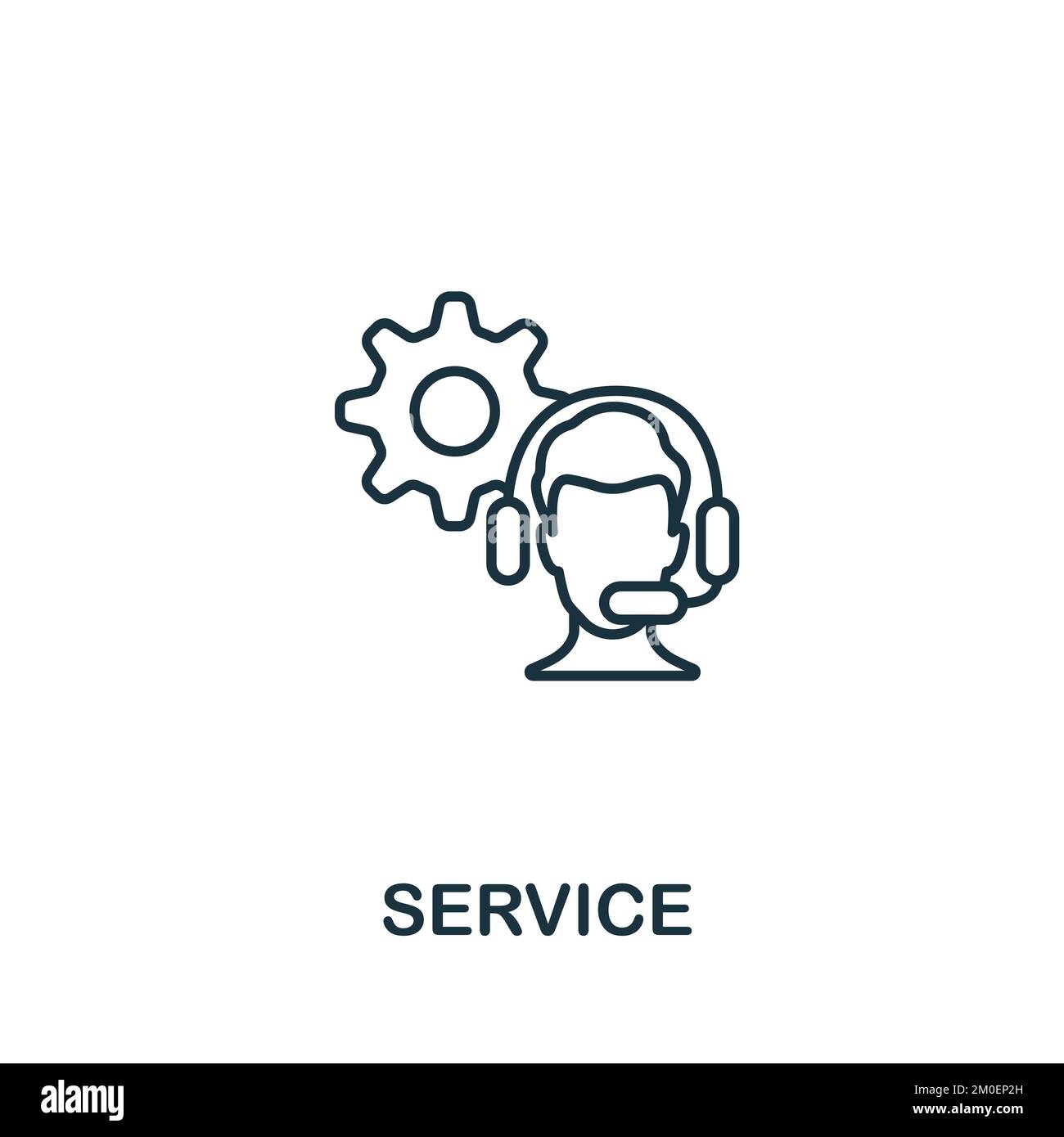 Service icon. Monochrome simple Customer Relationship icon for ...