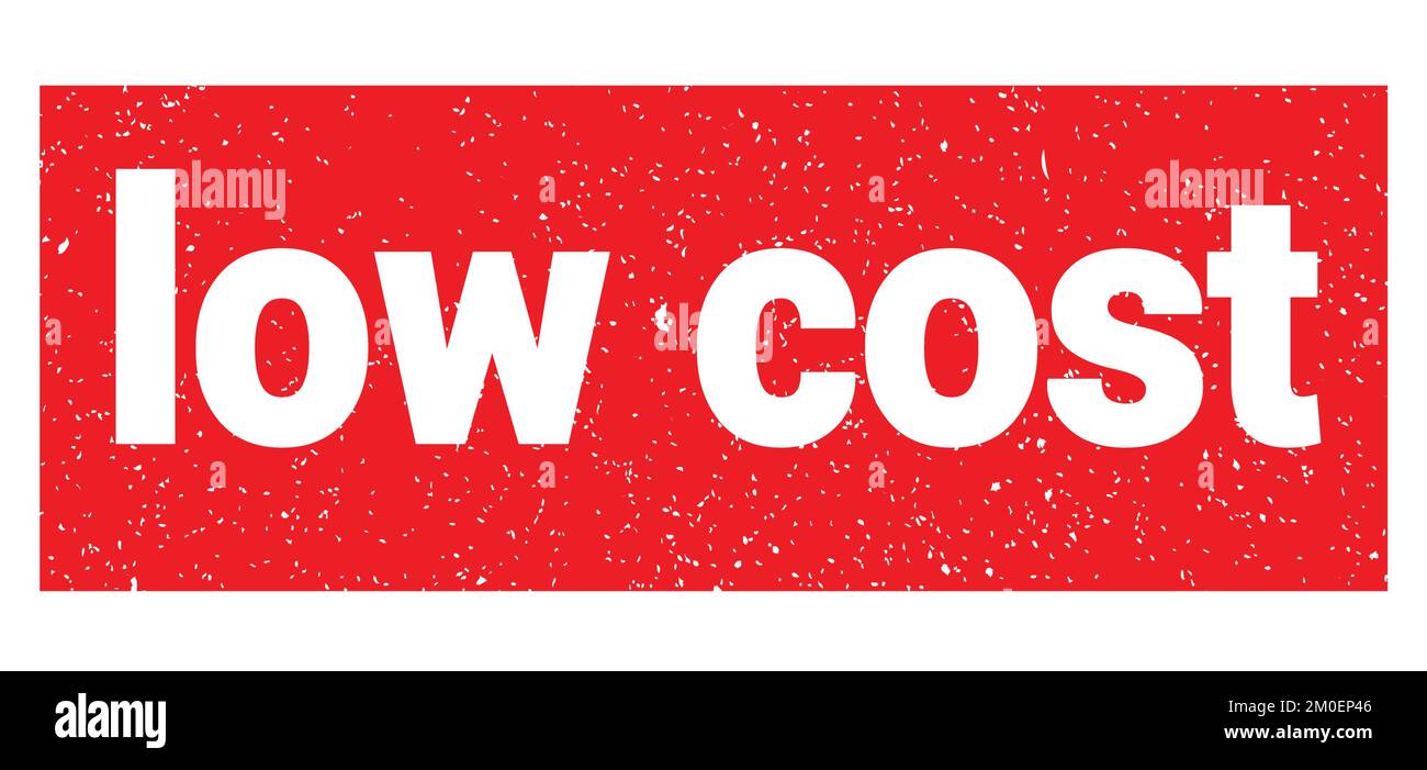 low cost text written on red grungy stamp sign Stock Photo - Alamy