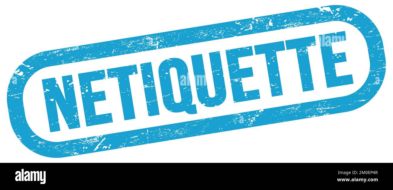 NETIQUETTE, text on blue rectangle stamp sign Stock Photo - Alamy