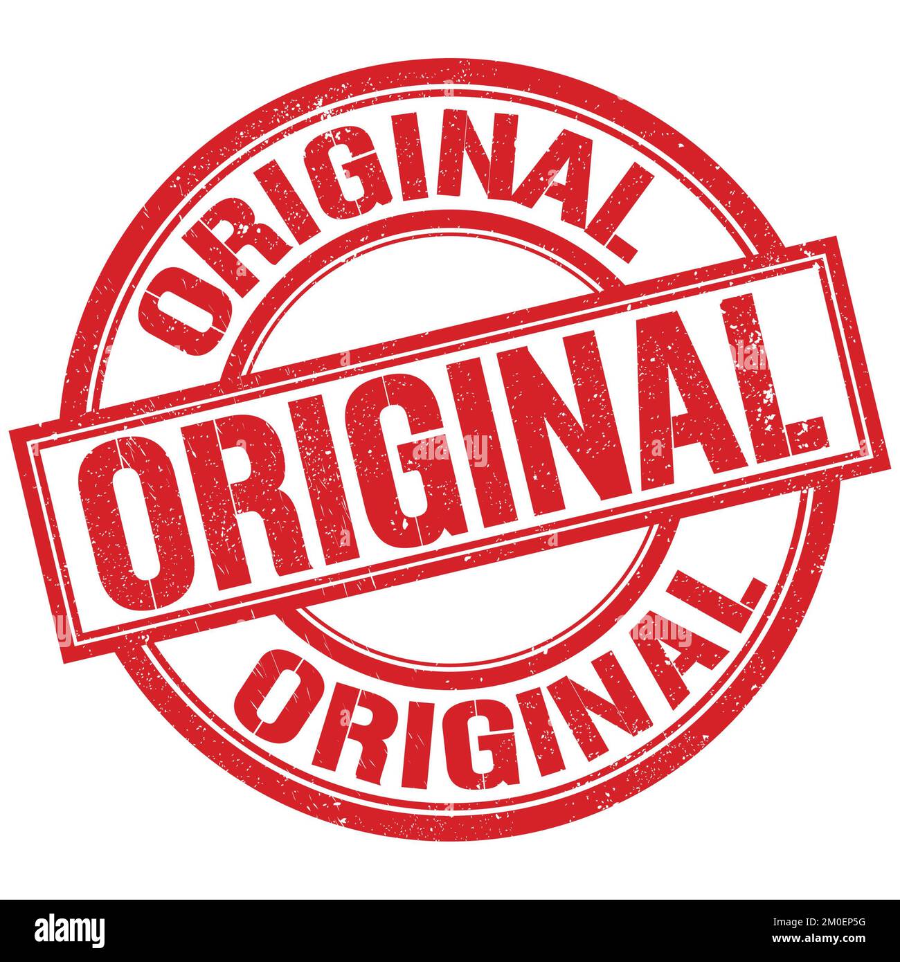 ORIGINAL text written word on red round stamp sign Stock Photo - Alamy