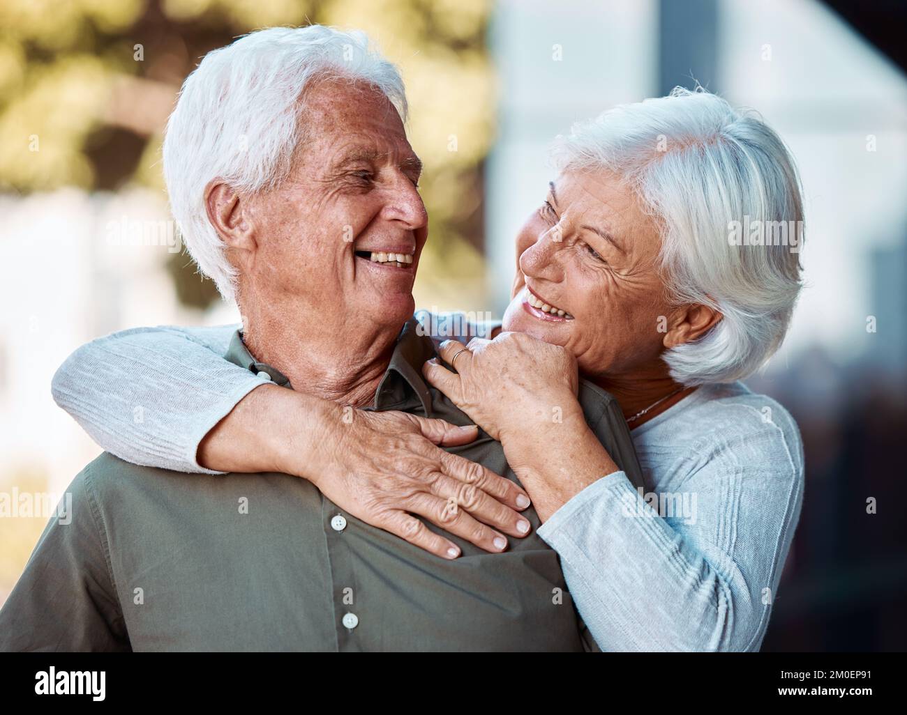 Love Senior Couple And Hug For Happiness Retirement And Bonding