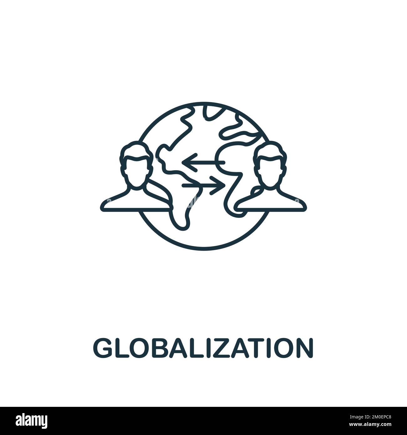 Globalization icon. Monochrome simple Company Structure icon for ...