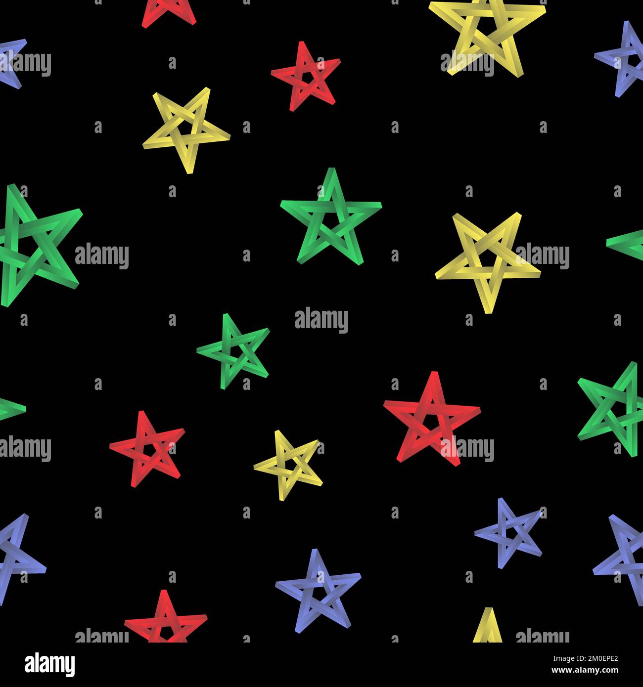 Pentagram sign five pointed star seamless pattern. Magical symbol of ...