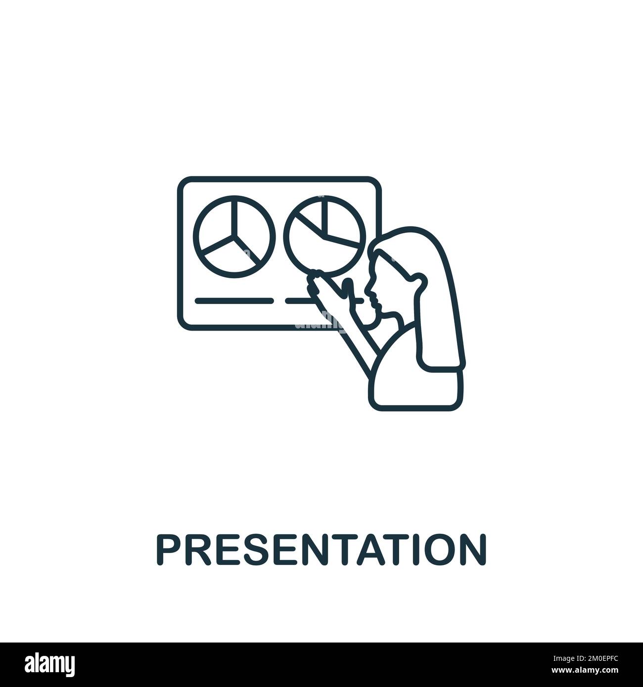 Presentation icon. Monochrome simple Customer Relationship icon for ...