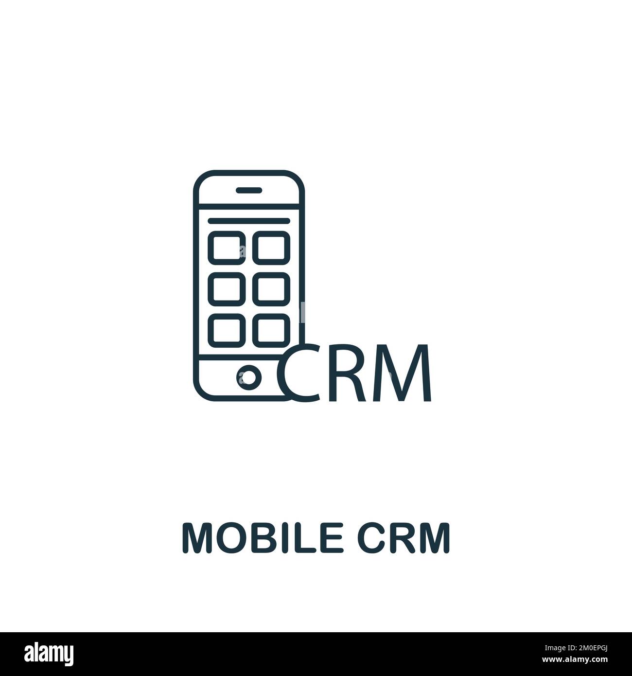 Mobile Crm Icon Monochrome Simple Customer Relationship Icon For