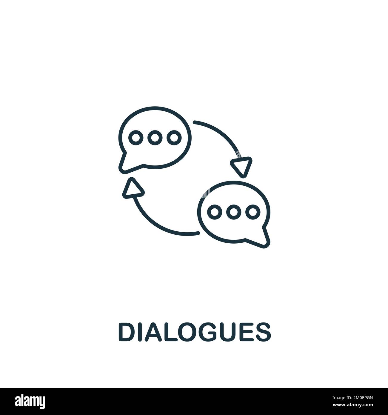Dialogues icon. Monochrome simple Customer Relationship icon for ...