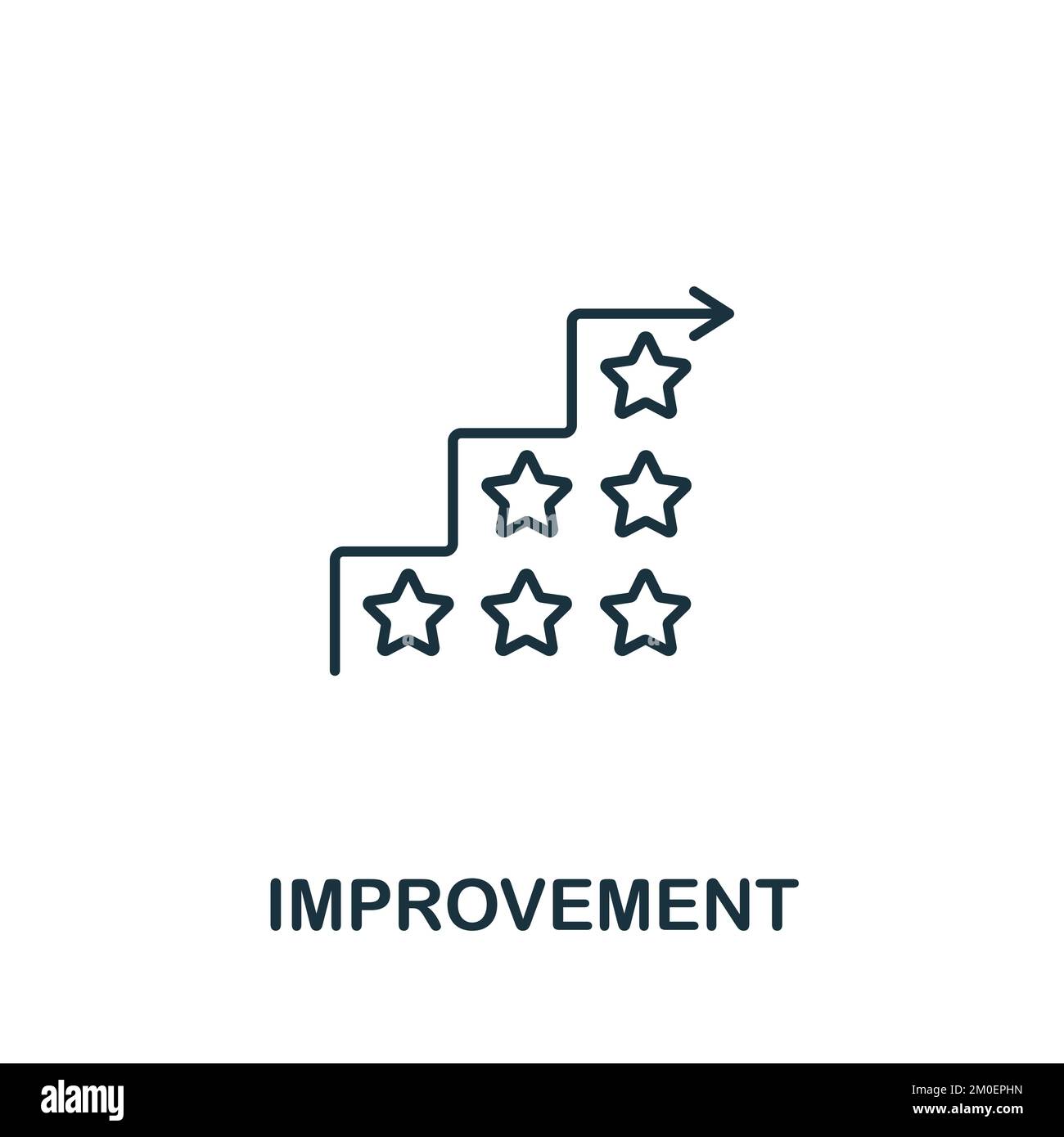Improvement icon. Simple line element customer relationship symbol for ...