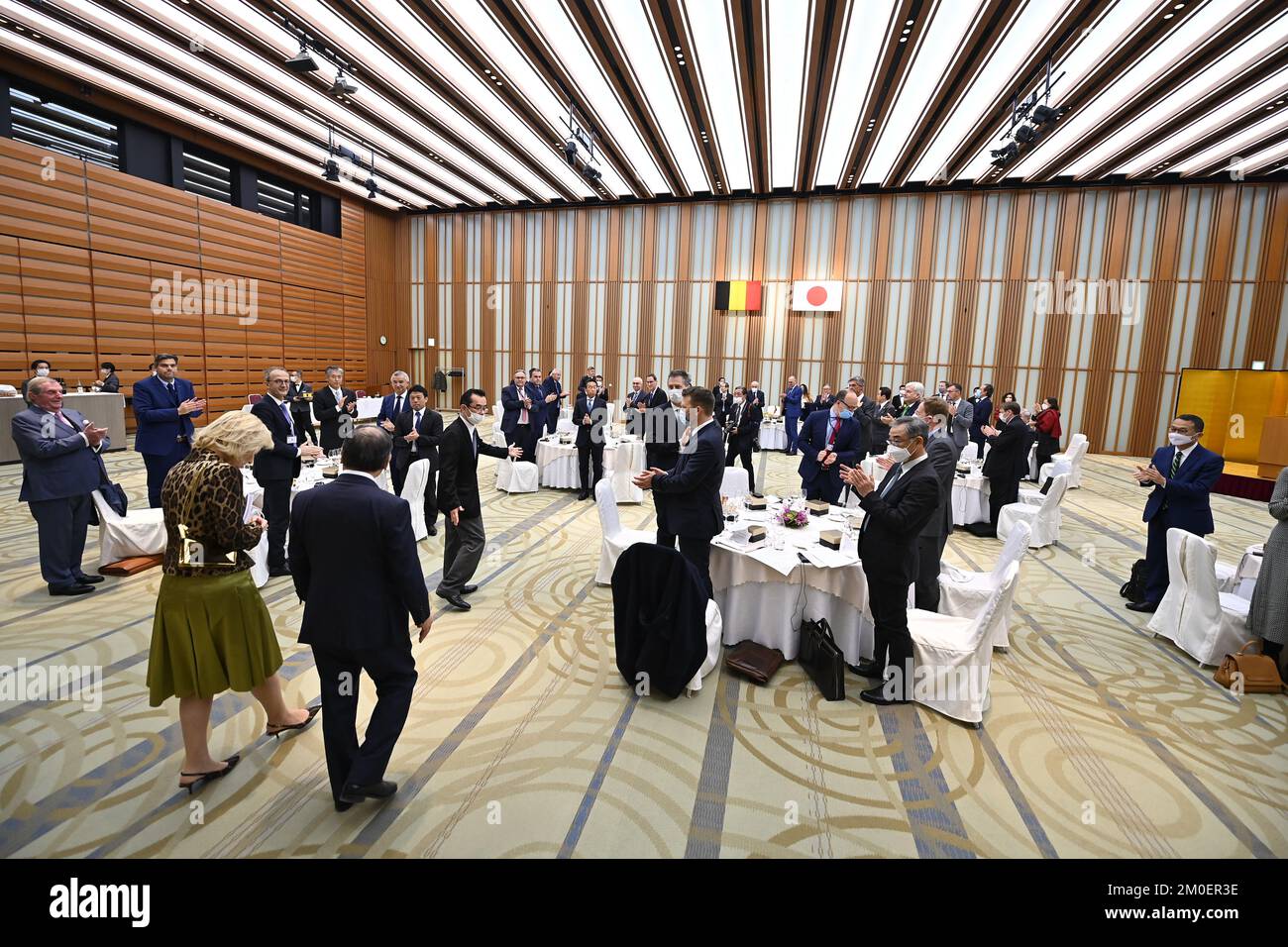 Tokyo, Japan. 6th Dec, 2022. Princess Astrid of Belgium (L) accompanied ...