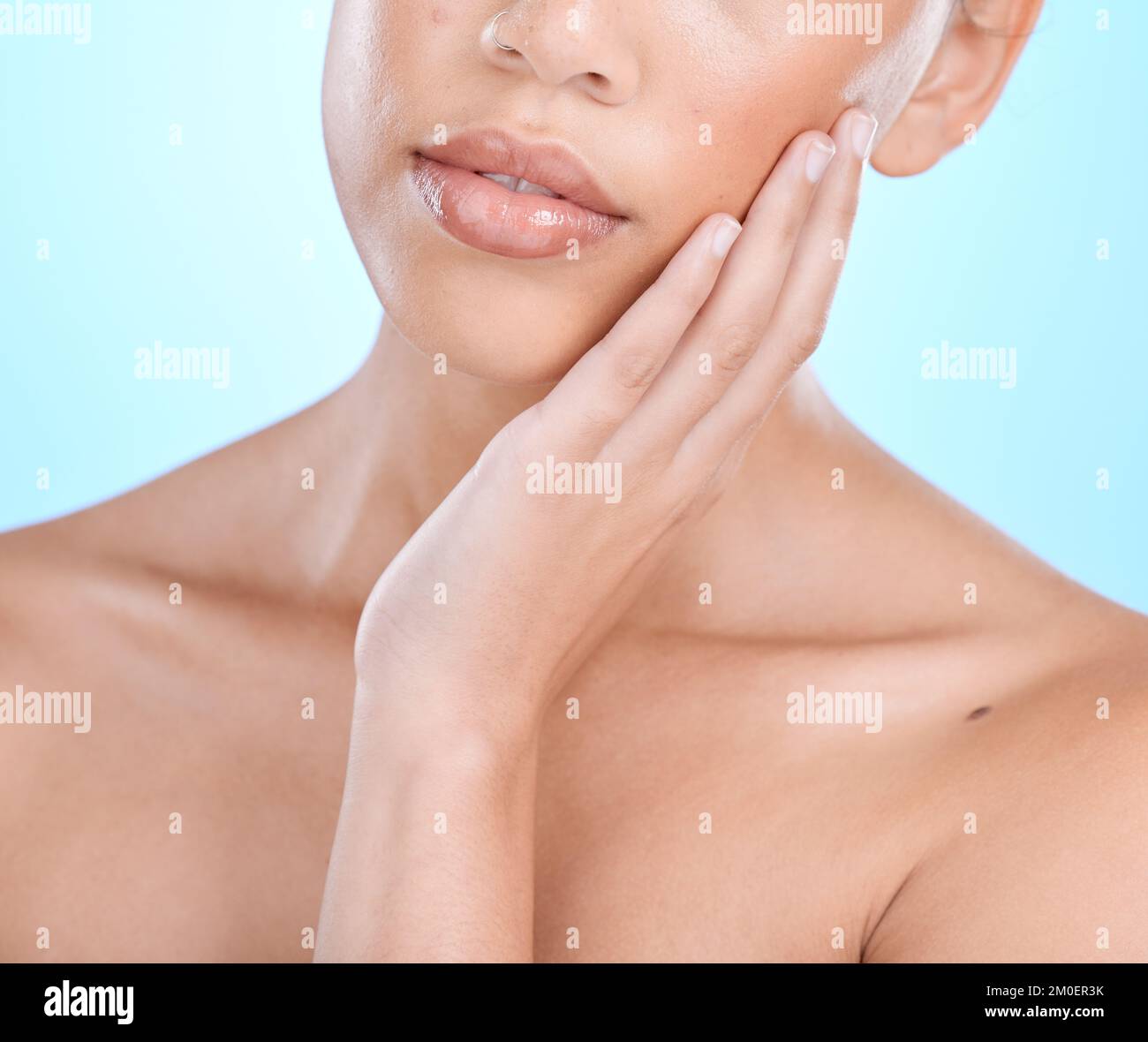 Hands touching face hi-res stock photography and images - Alamy