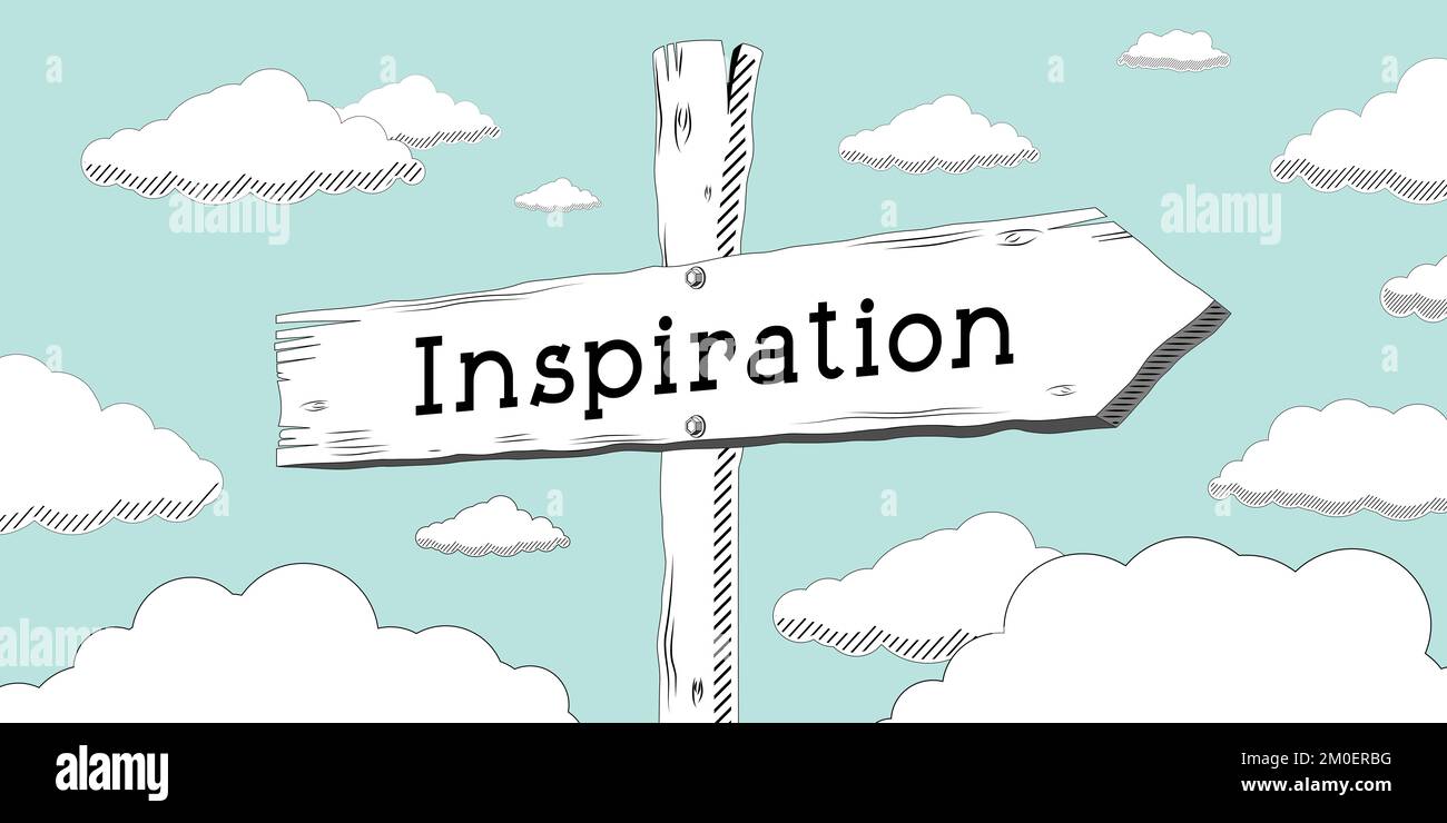 Inspiration - outline signpost with one arrow Stock Photo - Alamy