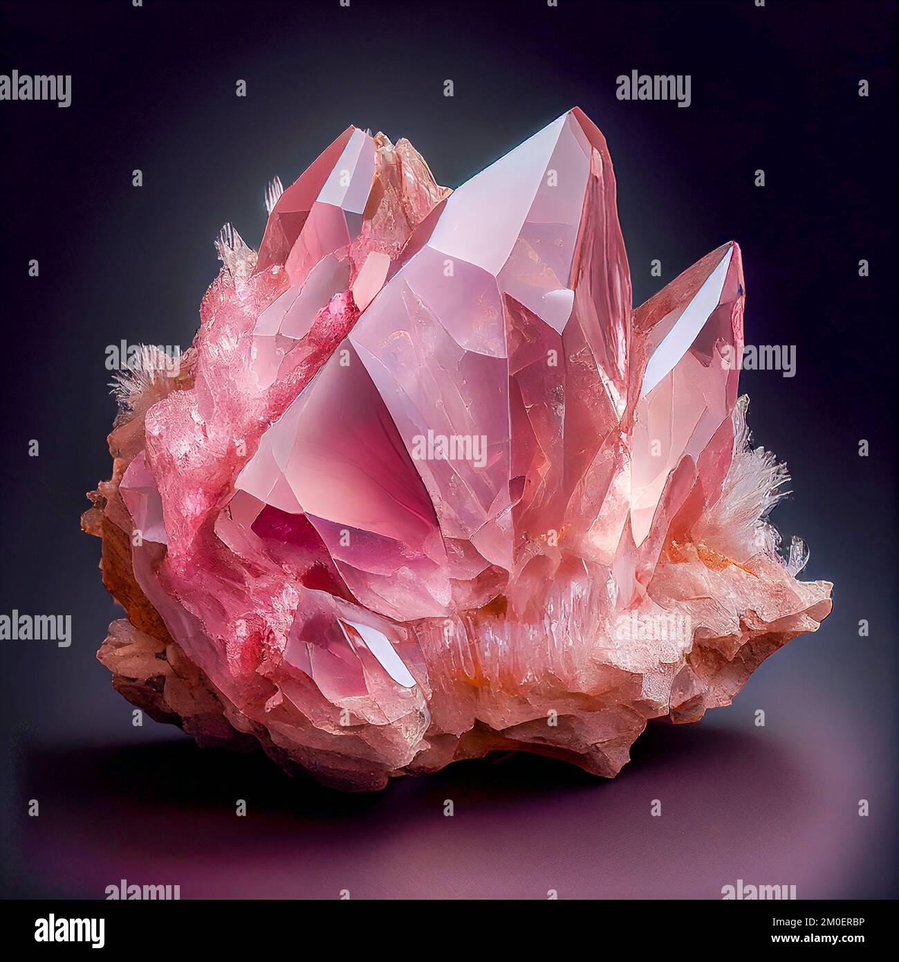 Portrait of a rose quartz gemstone illustration Stock Photo - Alamy