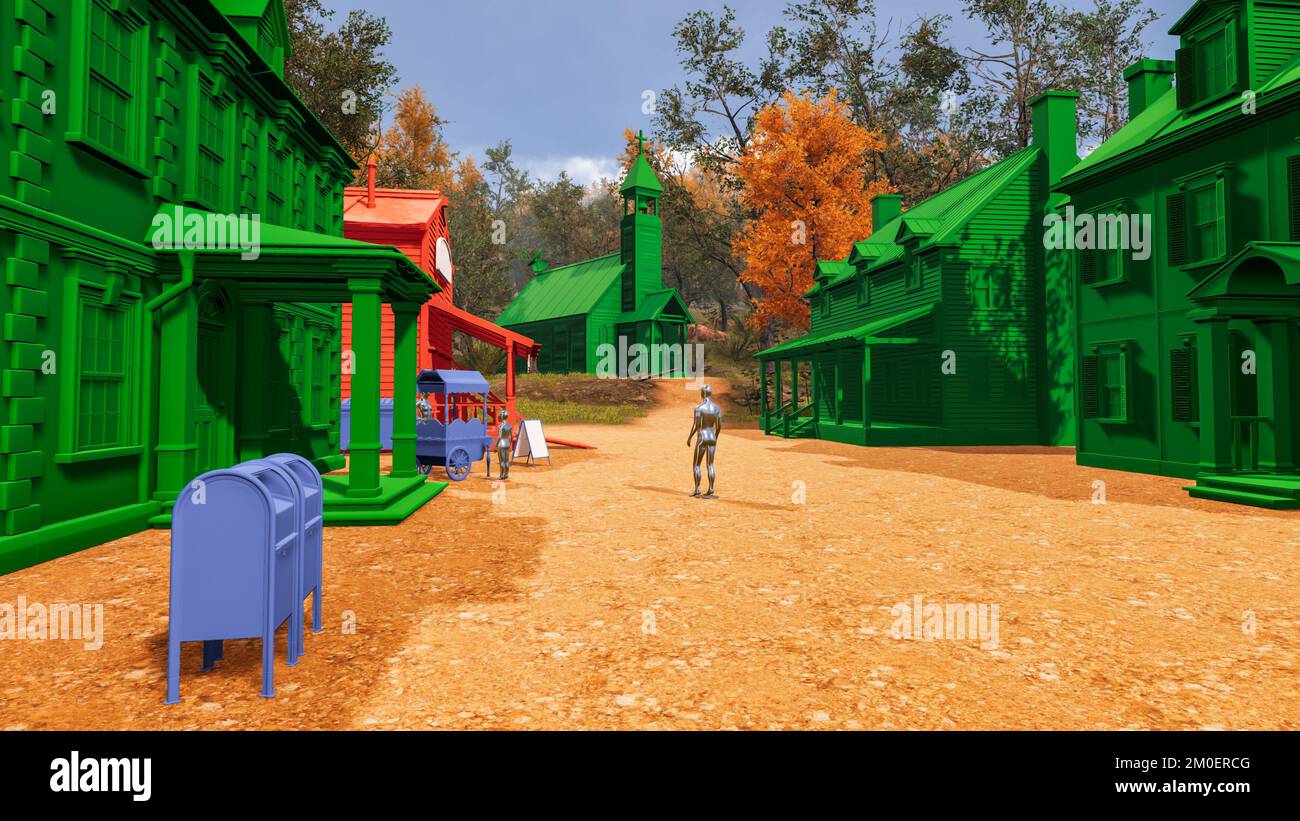 3D rendering. An immersive natural environment. Landscape to illustrate ...