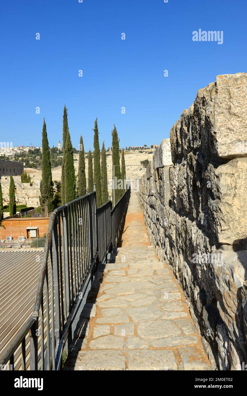 The Jerusalem Archaeological Park near the Dung gate in the old city of ...