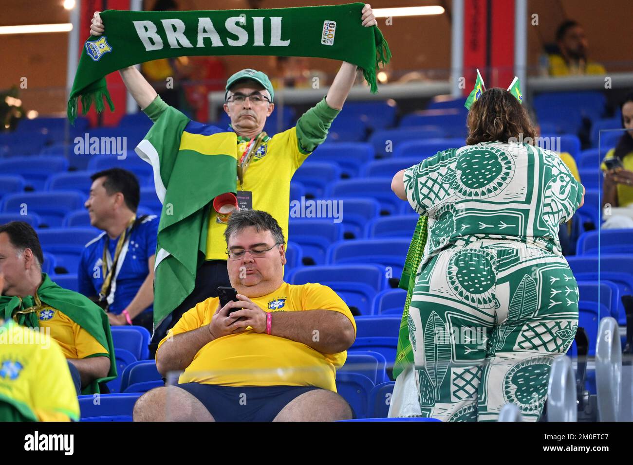 plump and powerfully built Brazilian fans, soccer fans, fat woman ...
