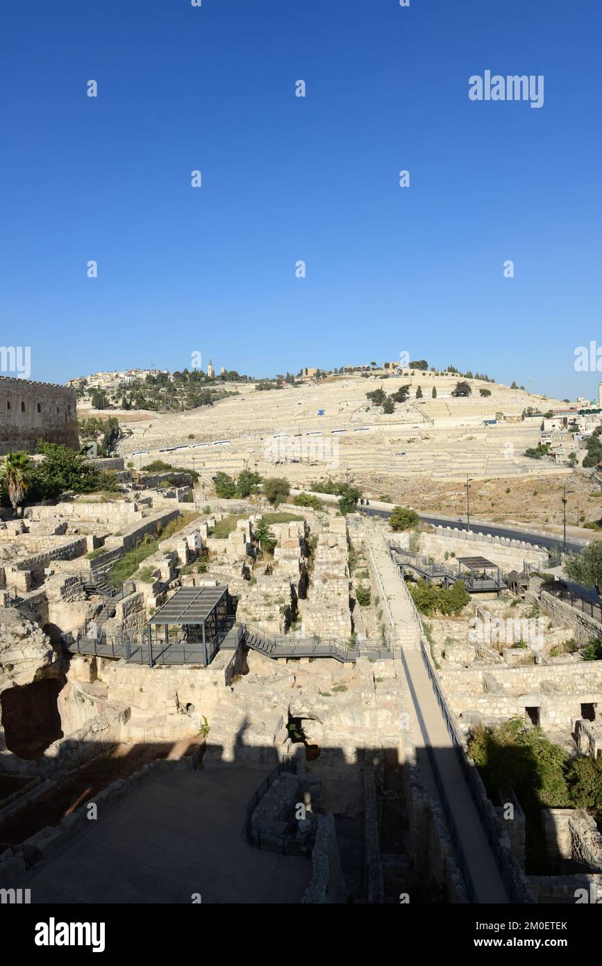 The Jerusalem Archaeological Park near the Dung gate in the old city of ...