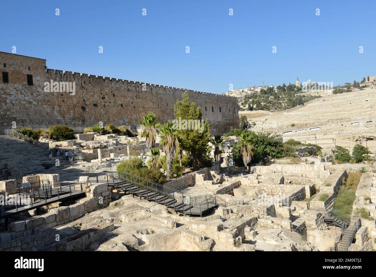 The Jerusalem Archaeological Park near the Dung gate in the old city of ...