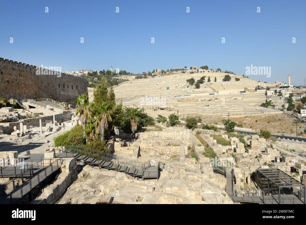 The Jerusalem Archaeological Park near the Dung gate in the old city of ...