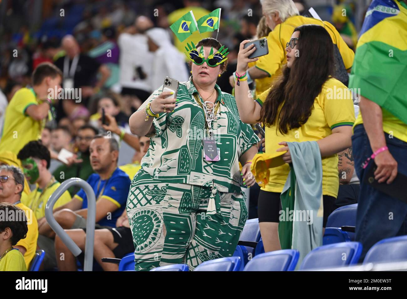 plump and powerfully built Brazilian fans, soccer fans, fat woman ...