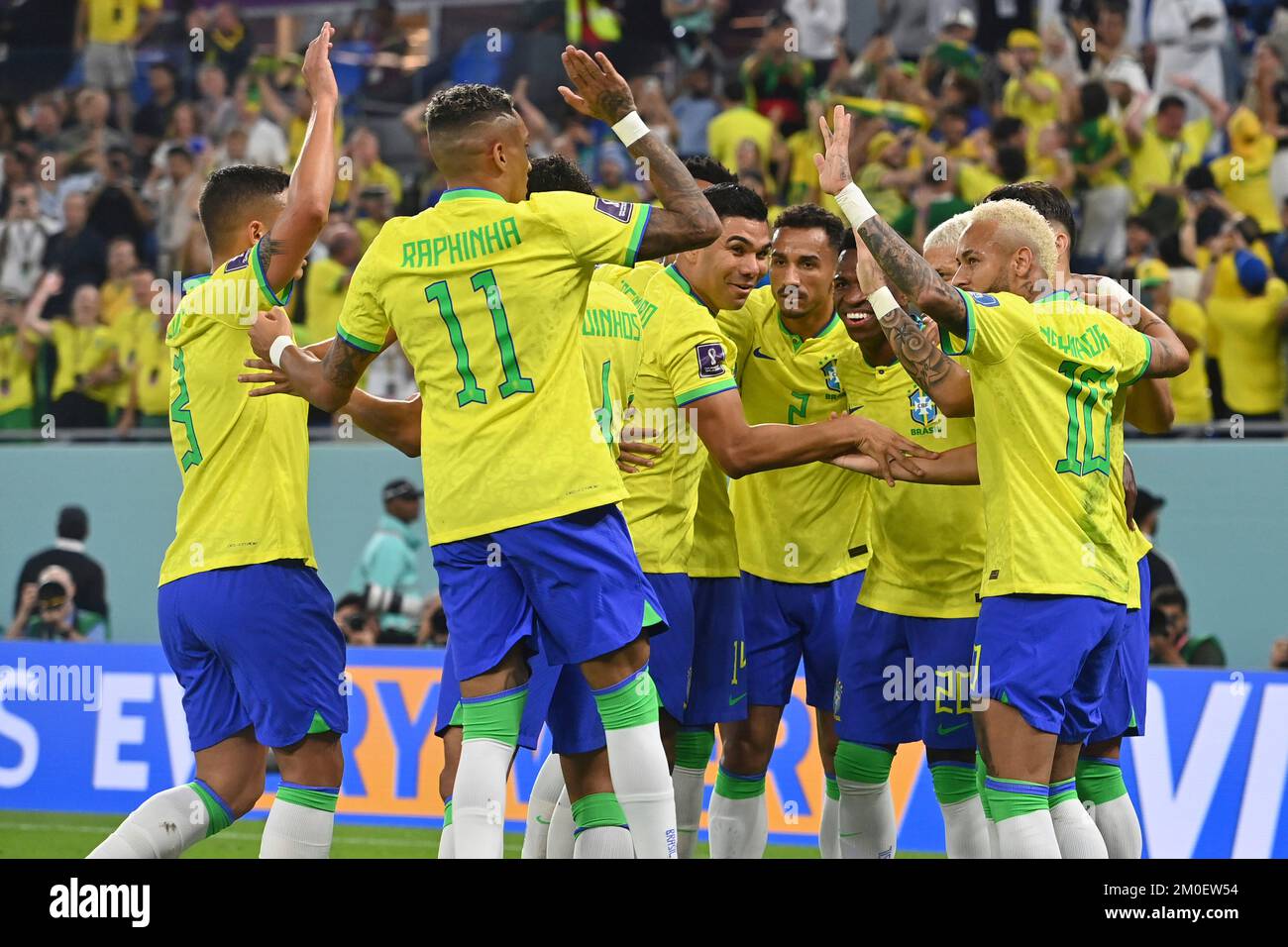 Brazilian players collective goal celebration, team photo, team, team ...