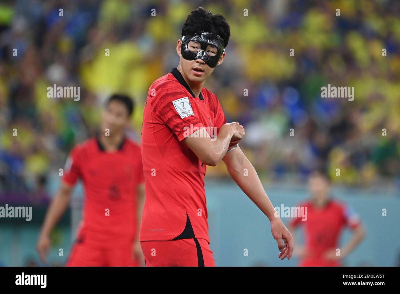 SON Heungmin (KOR) with face mask, action, single image, cropped single ...