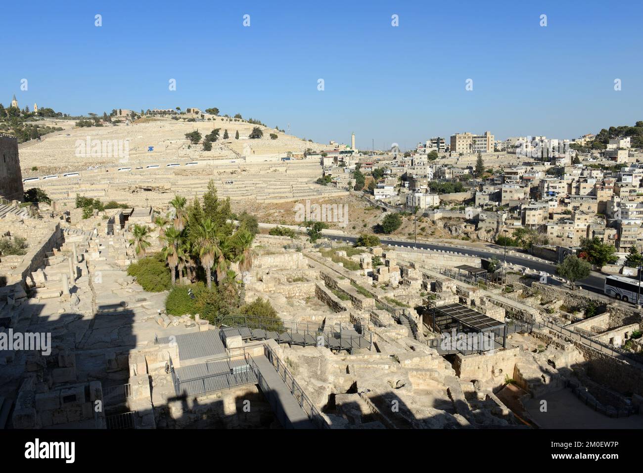 The Jerusalem Archaeological Park near the Dung gate in the old city of ...