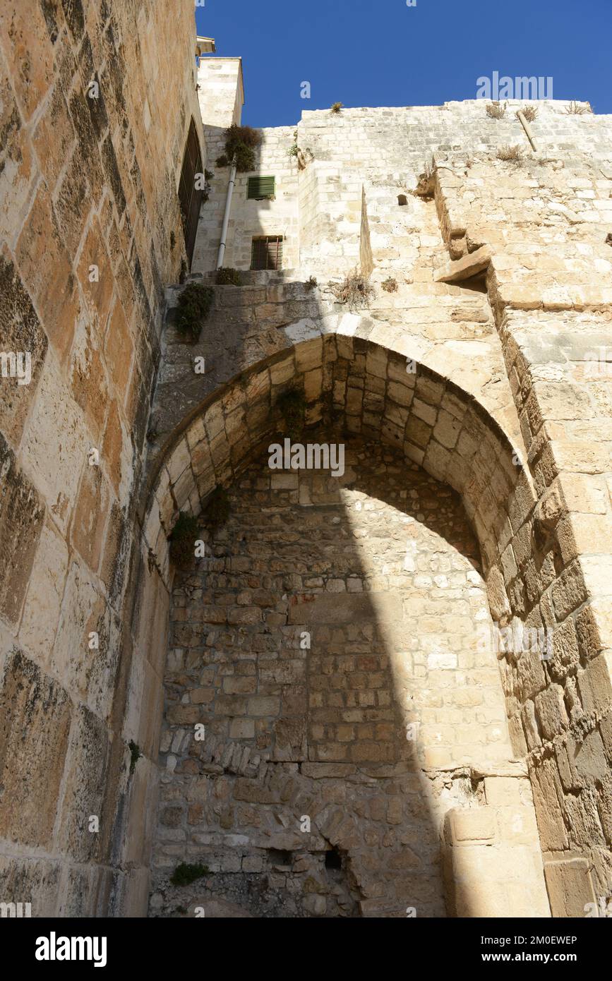The Jerusalem Archaeological Park near the Dung gate in the old city of ...