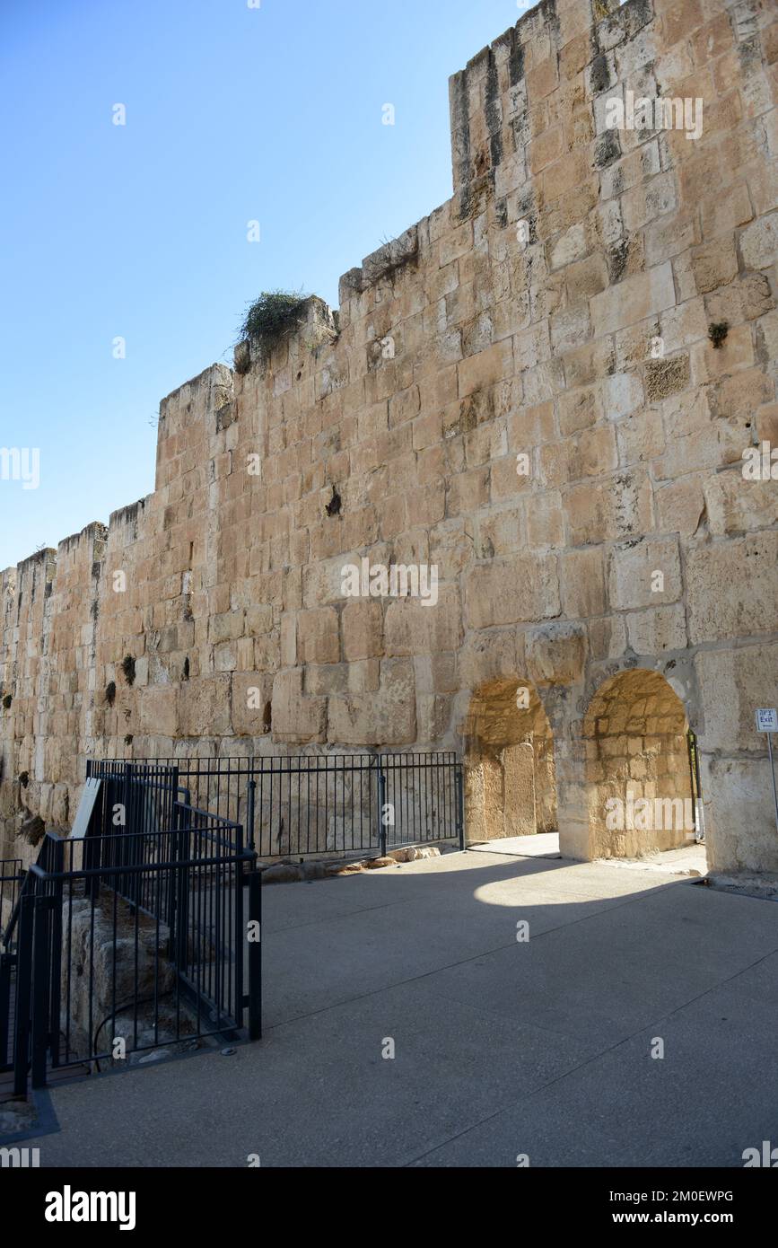 The Jerusalem Archaeological Park near the Dung gate in the old city of ...