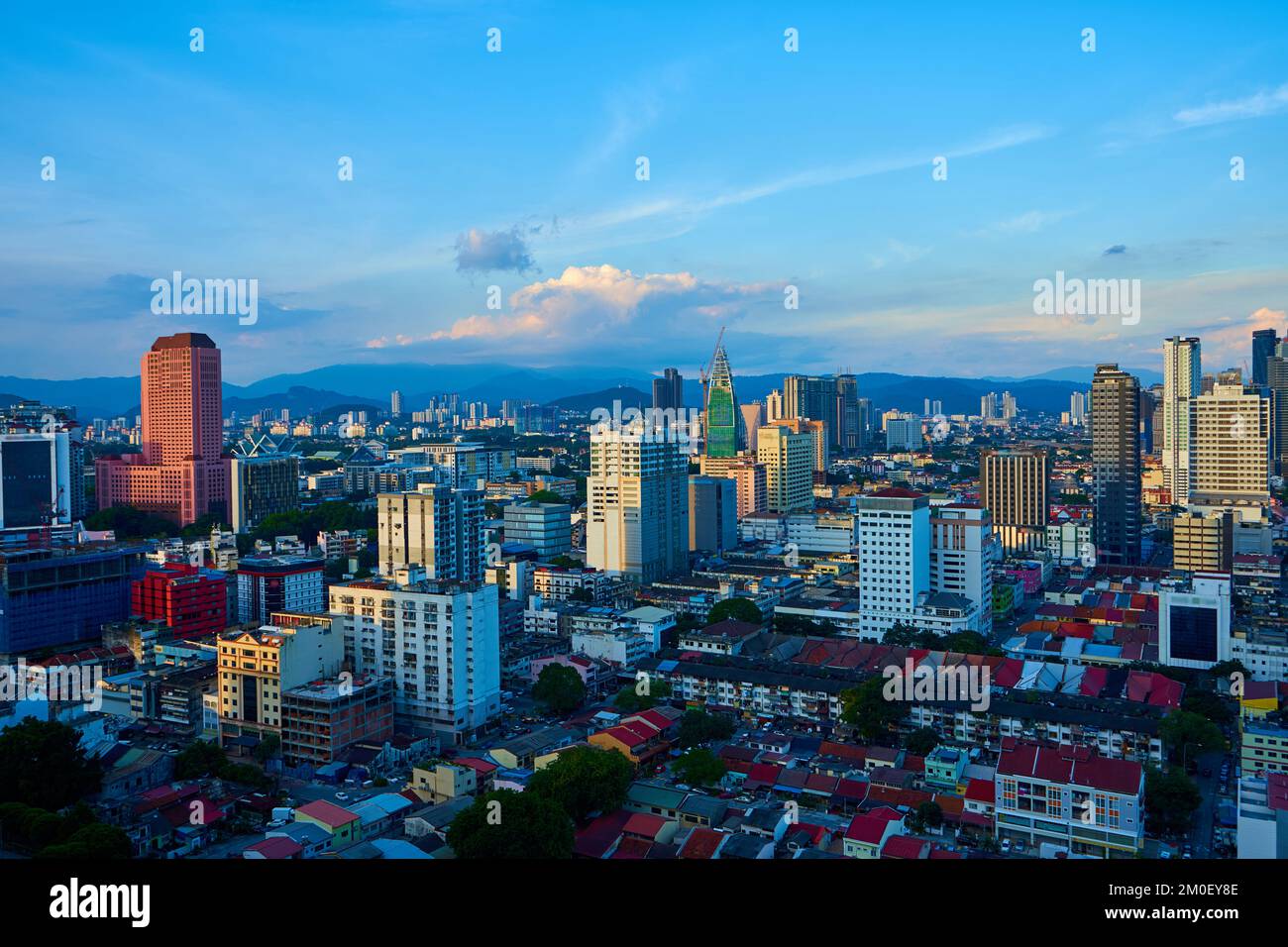 The daytime landscape of a modern big city. Skyscrapers and dense ...