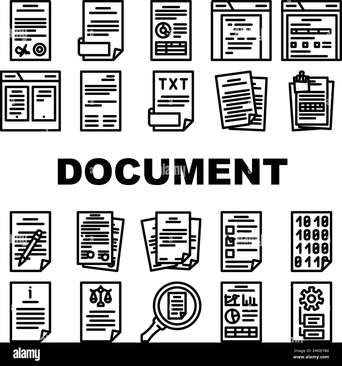 document business file office icons set vector Stock Vector Image & Art ...