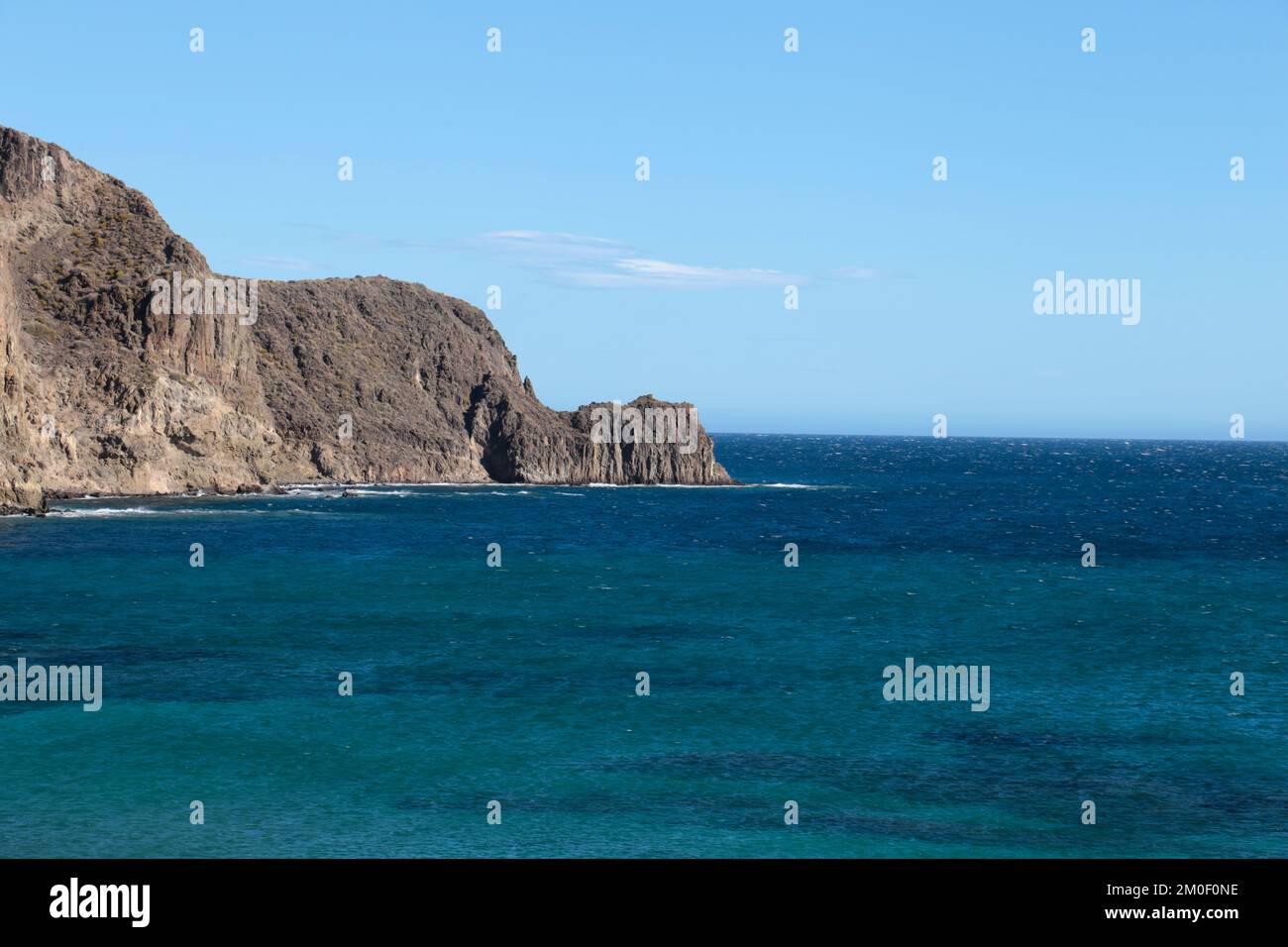 The Penon Blanco beach in Isleta del Moro village in Cabo de Gata ...
