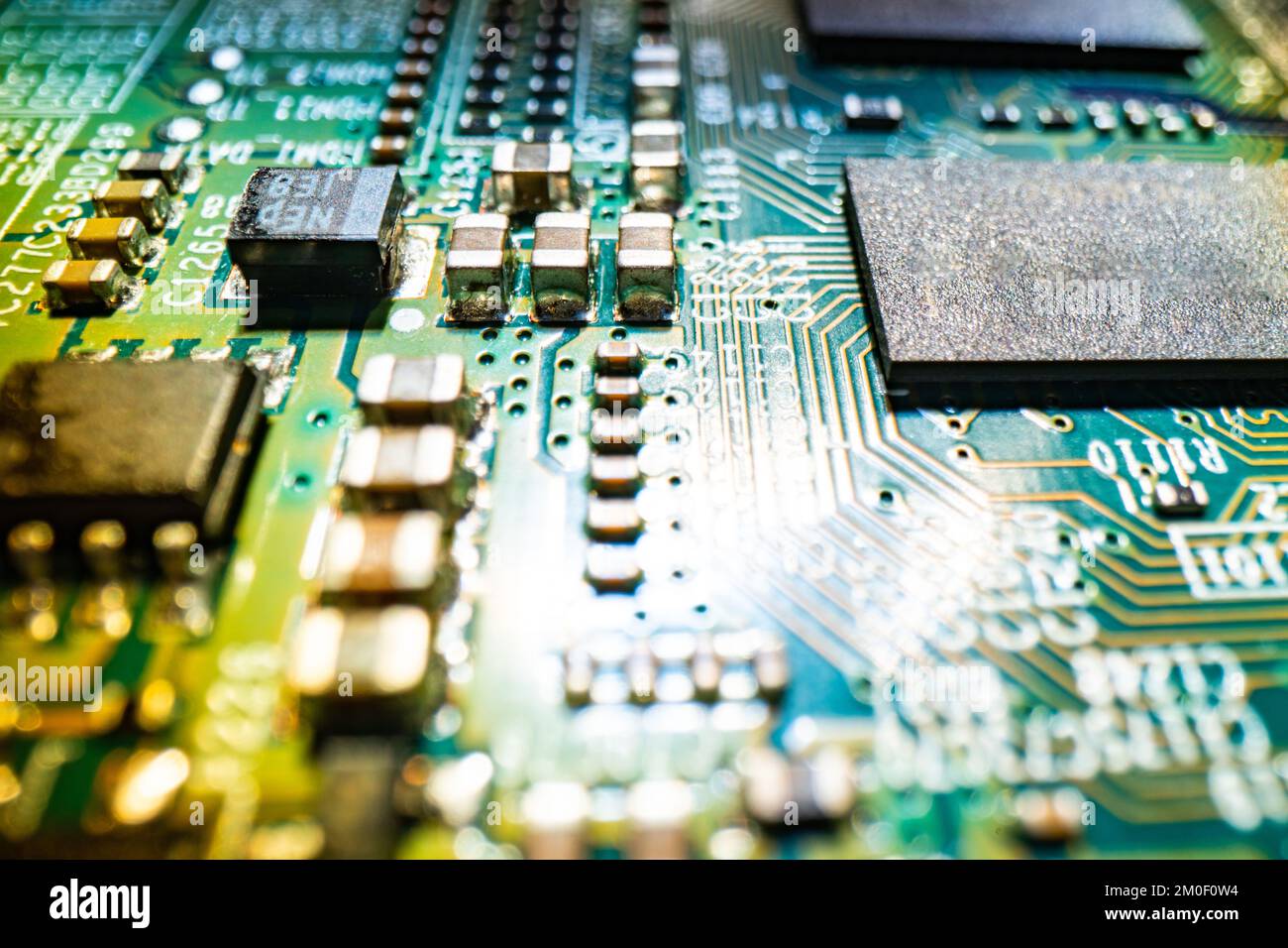 Circuit board. Technological electronic plate with roads and other ...