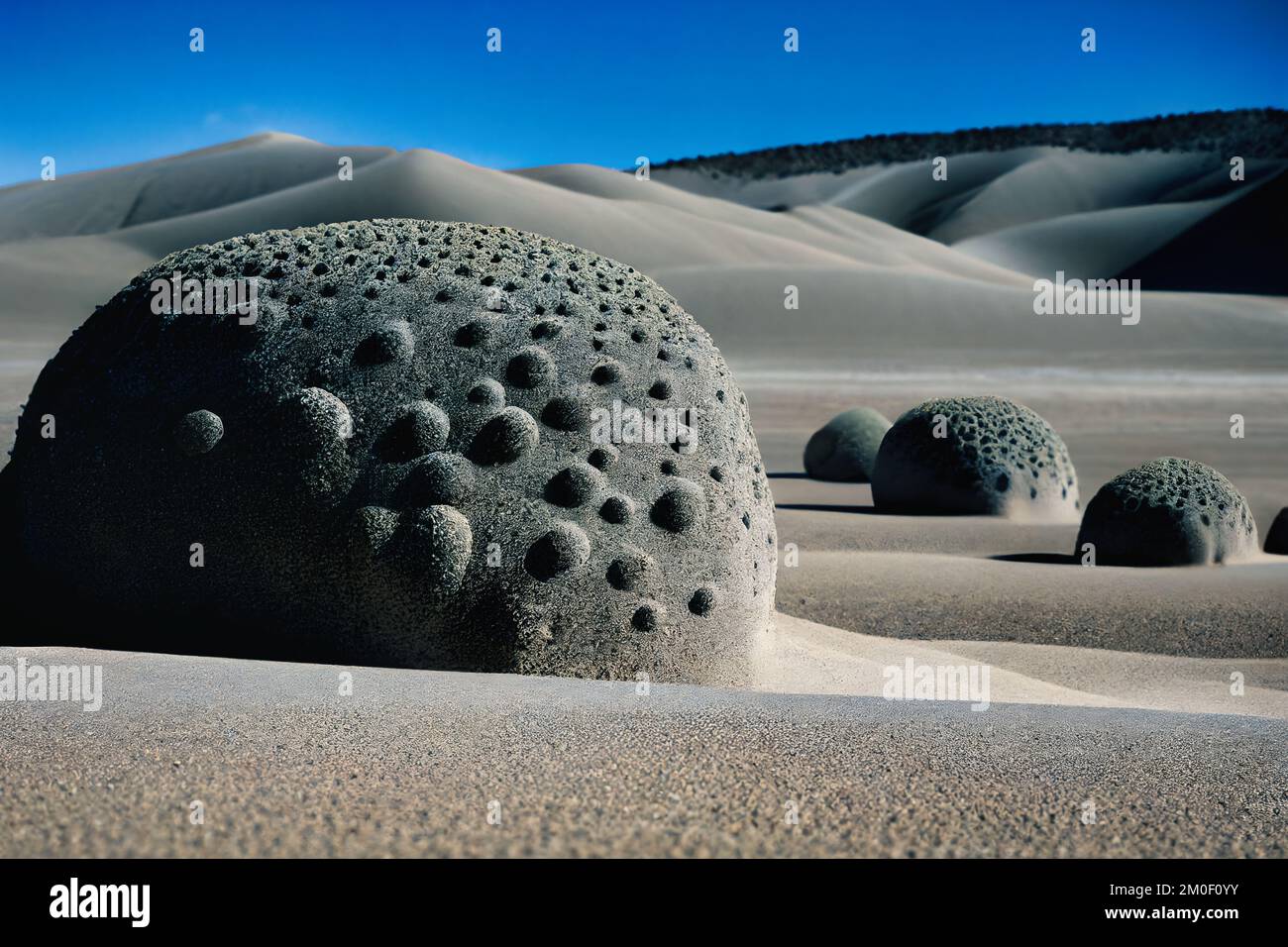 The big textured stones in the desert Stock Photo - Alamy