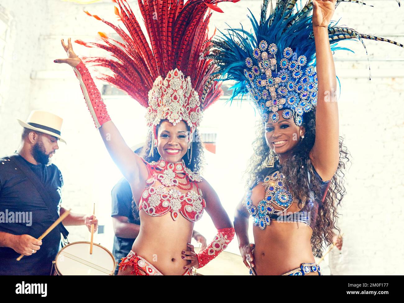 Carnival, dance celebration and women at a festival to party, salsa performance and culture ...