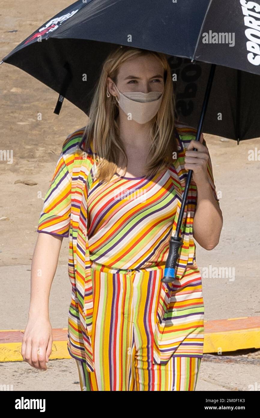 Jodie Comer is spotted filming for Killing Evev in Margate, Kent Stock ...