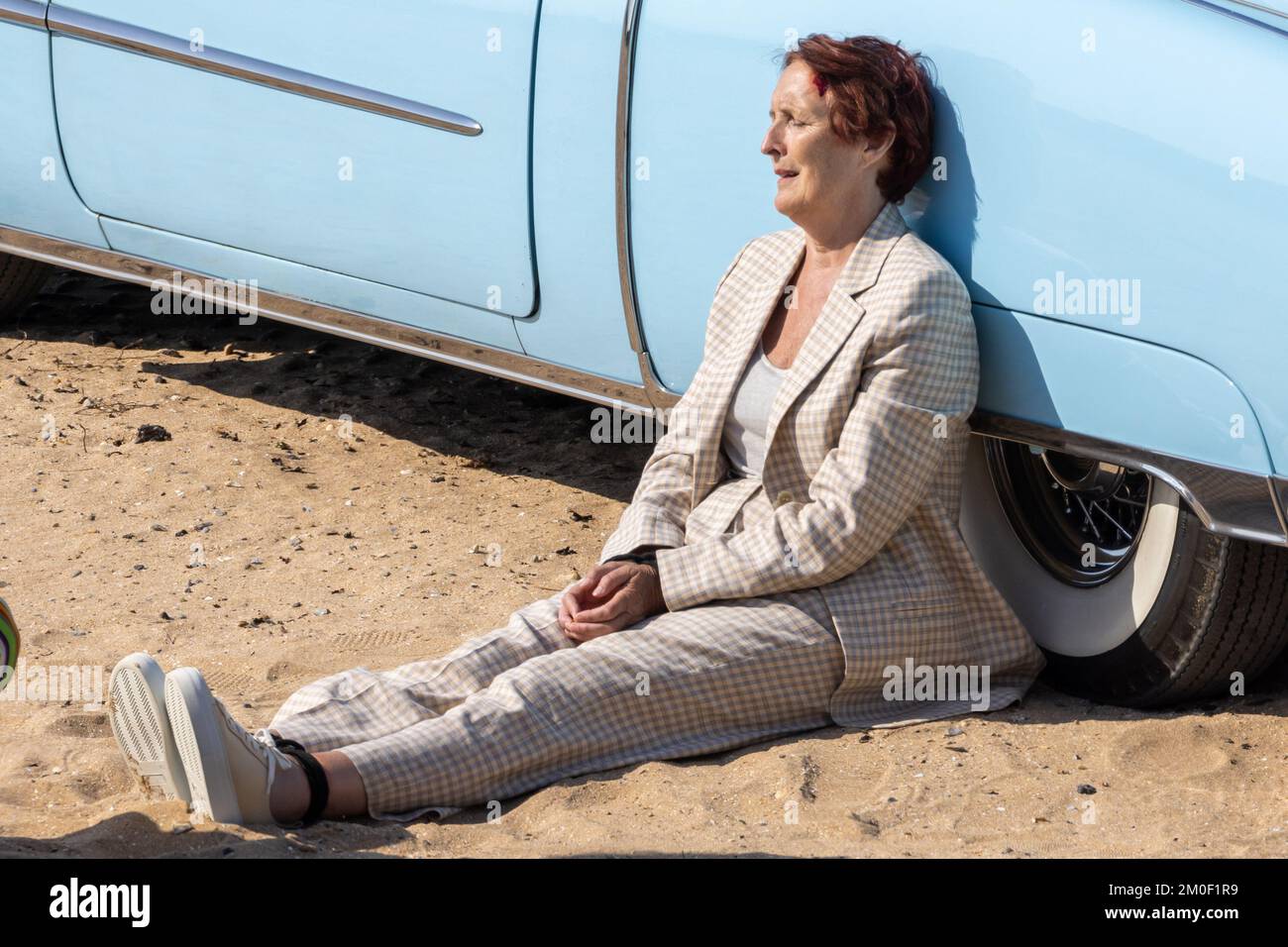 Jodie Comer is spotted filming for Killing Evev in Margate, Kent Stock ...