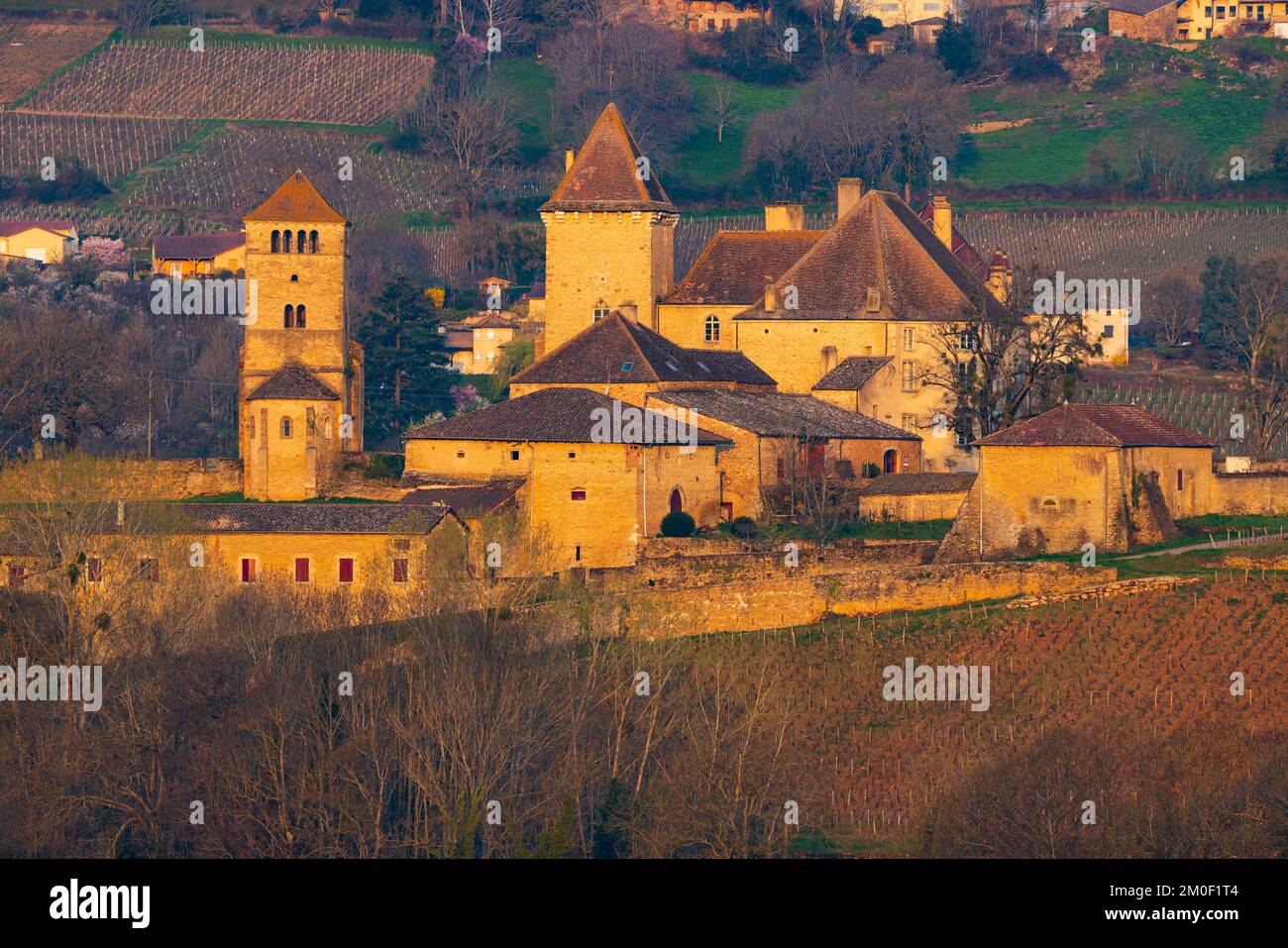 Chateau de Pierreclos castle, Saone-et-Loire departement, Burgundy ...